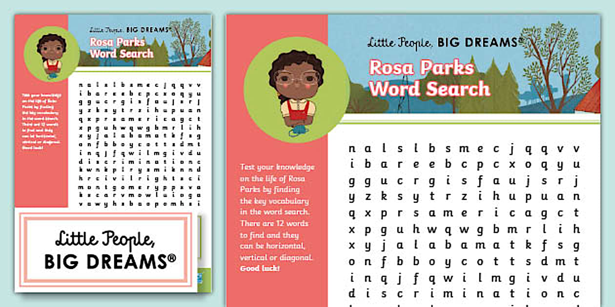 FREE! - Little People, Big Dreams: Rosa Parks Word Search