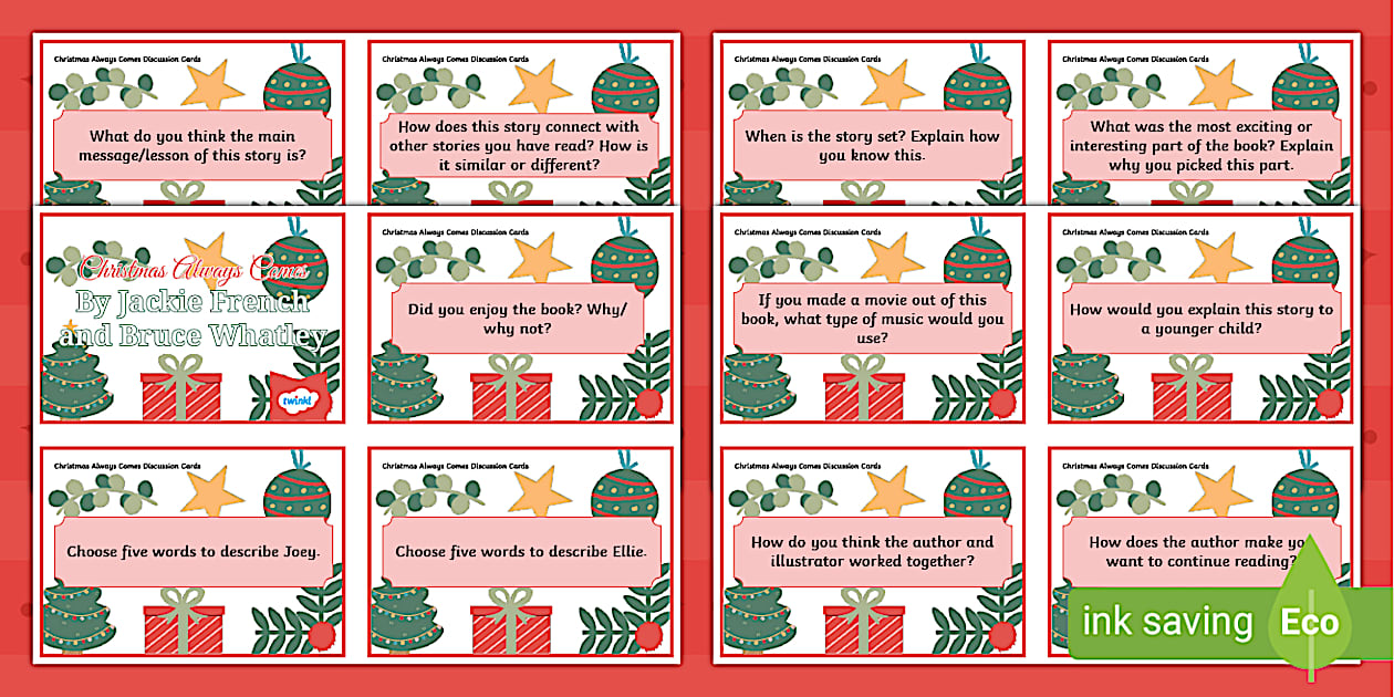 Comprehension Discussion Cards to Support Teaching on ‘Christmas Always ...