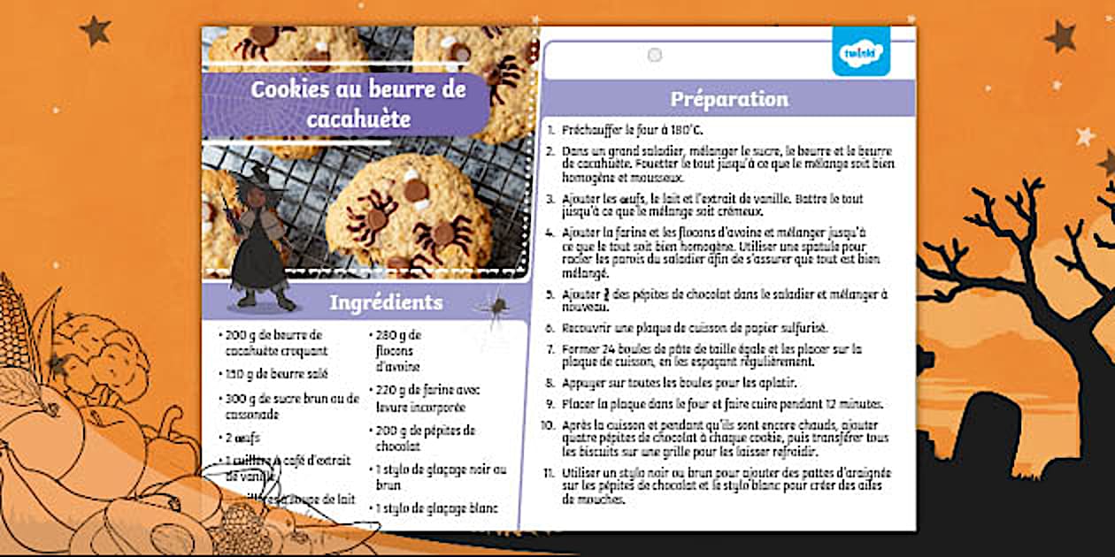 Recette d'Halloween : cookies au beurre de cacahuète