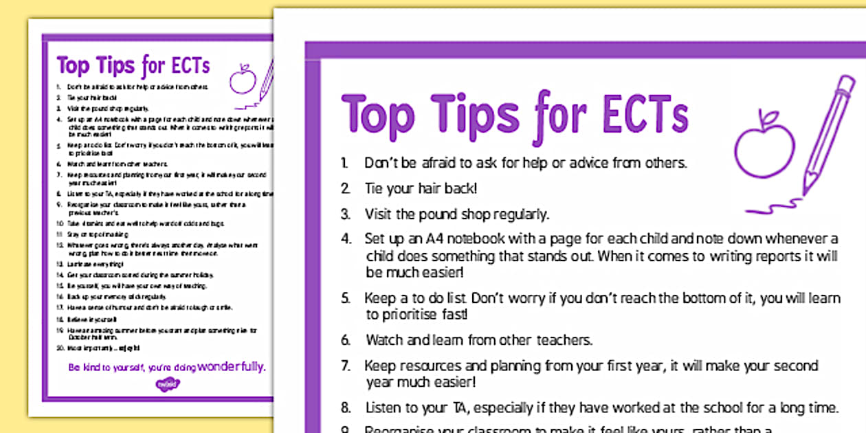 Top Tips for ECT Teaching (teacher made) - Twinkl