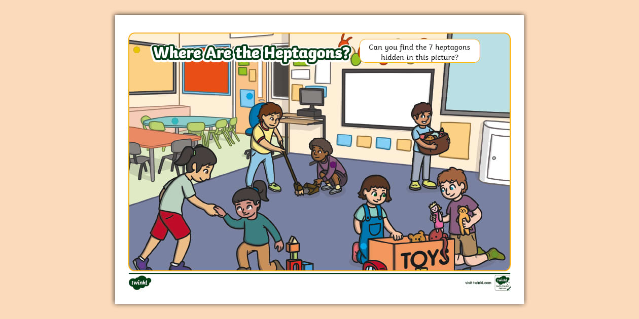 👉 Where's the Heptagon? I Spy Activity (teacher made)