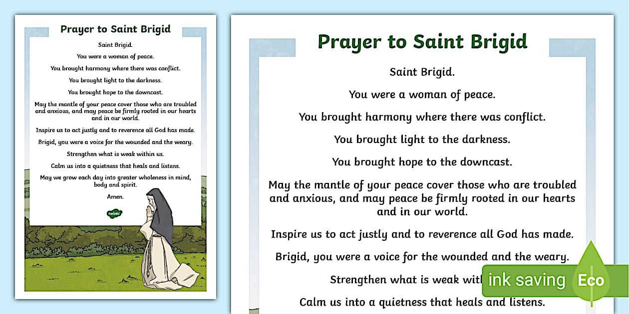 Saint Brigid for Kids | Prayer Display Poster | Twinkl