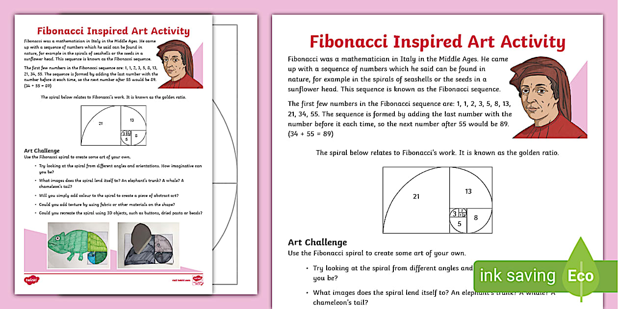 👉 Fibonacci Sequence in Artwork | Creative Activity Pack