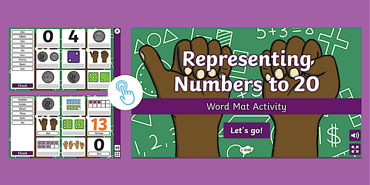Representing Numbers to 20 Interactive Word Mat Activity
