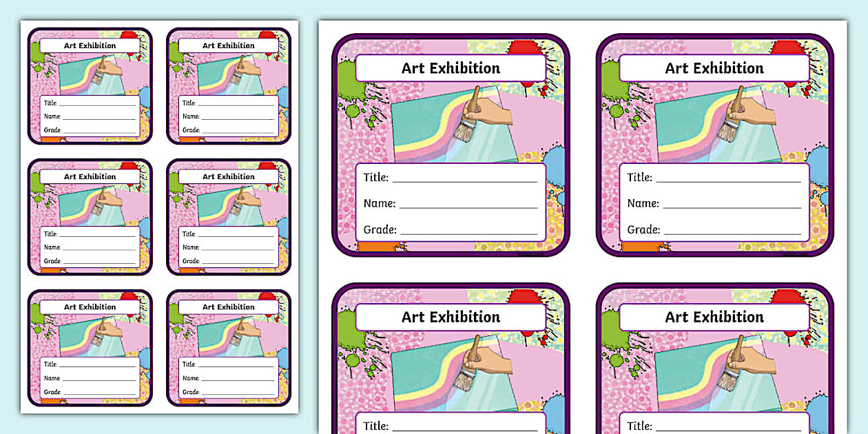 Art Exhibition Artwork Labels (teacher made) - Twinkl