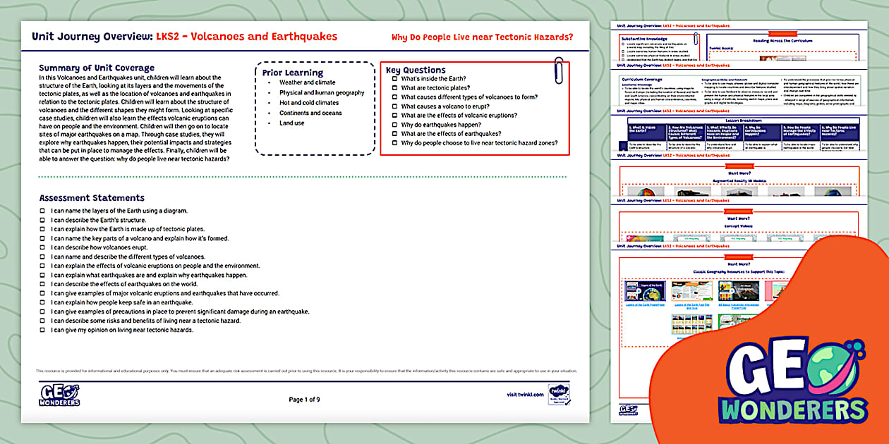 Volcanoes and Earthquakes KS2 Unit Overview (Teacher-Made)