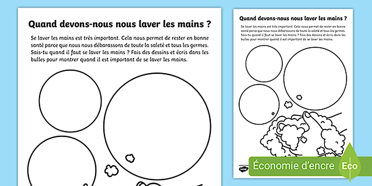 Fiche d'activités : Quand faut-il se laver les mains