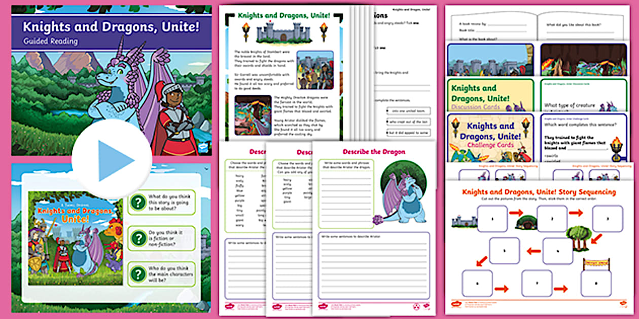 Knights and Dragons, Unite! Guided Reading Pack - Twinkl