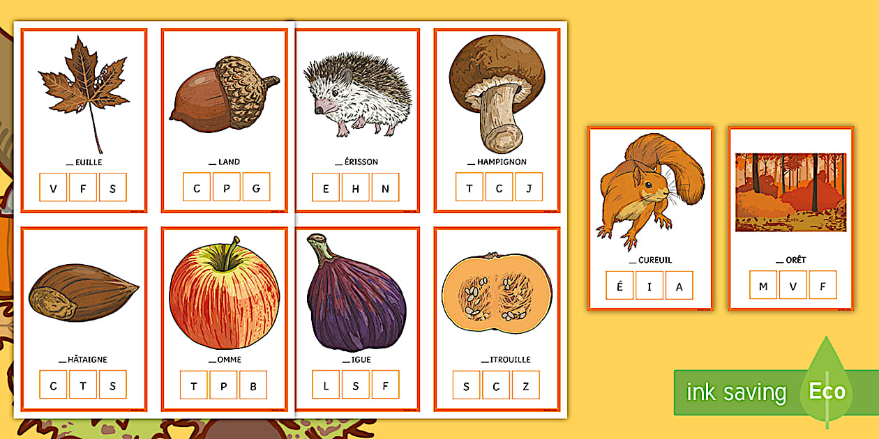 Autumn Peg Activity Game - French (teacher made) - Twinkl