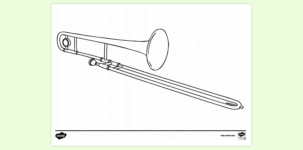 Trombone Music Instrument Colouring Sheet | Colouring Sheets