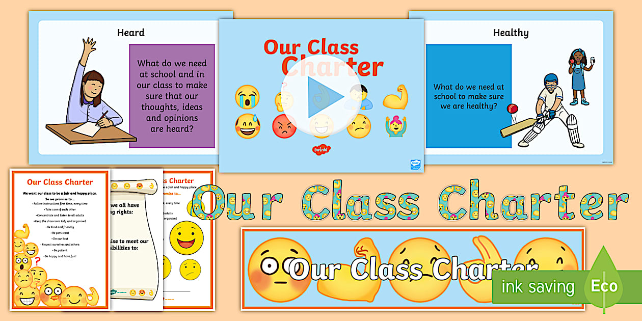 😊 Our Class Charter Emoji-Themed Resource Pack - Twinkl