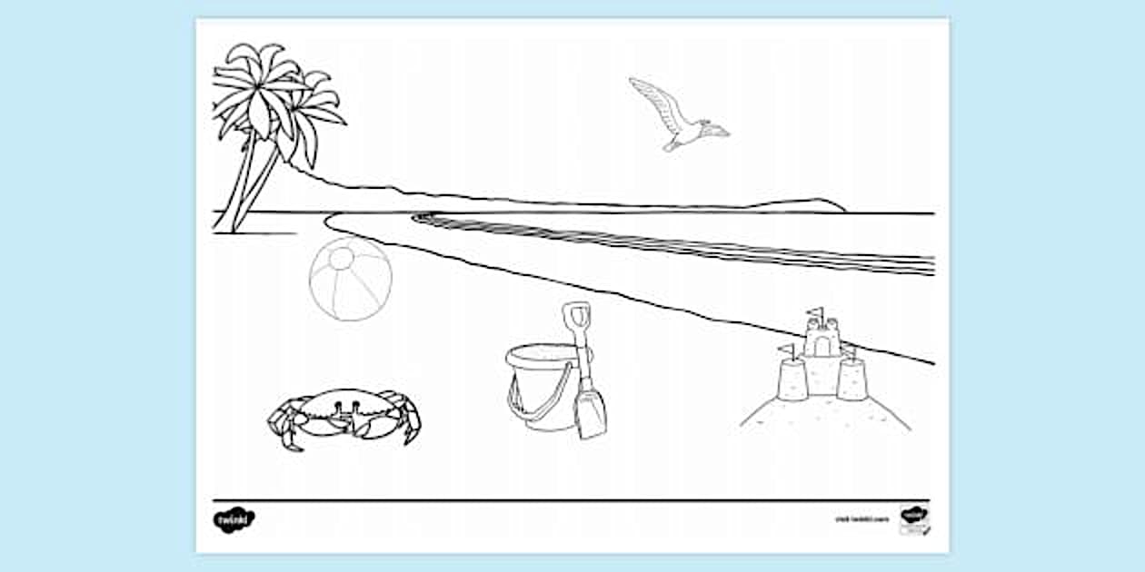 Beach Colouring | Colouring Sheets (Teacher-Made) - Twinkl