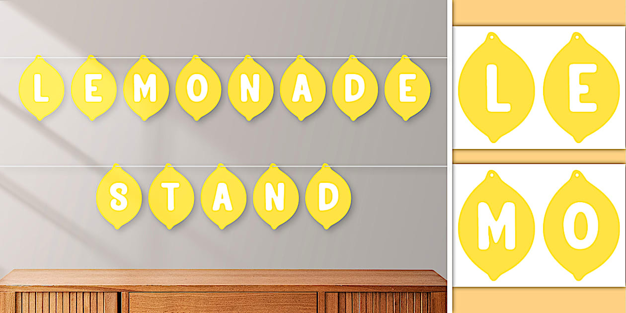 Lemonade Stand Lemon Bunting | Twinkl Party (teacher made)