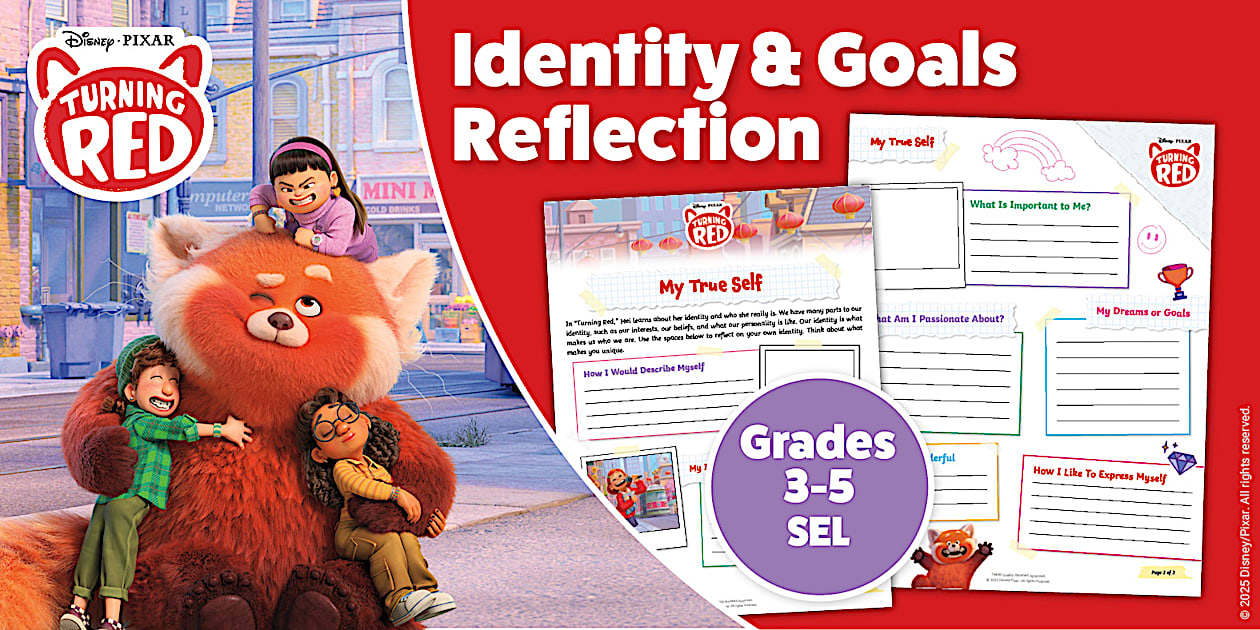 Turning Red: My True Self - Identity & Goals Activity