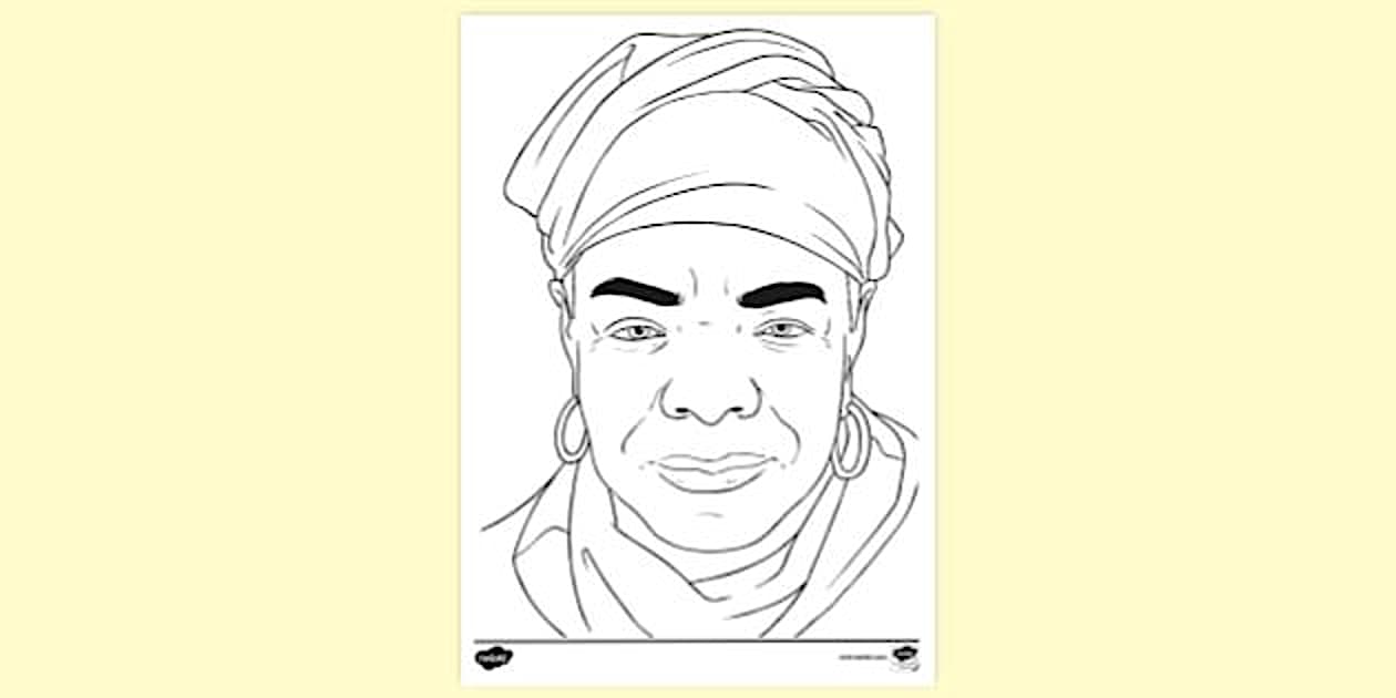 Maya Angelou Colouring Sheet | Colouring Sheets - Twinkl