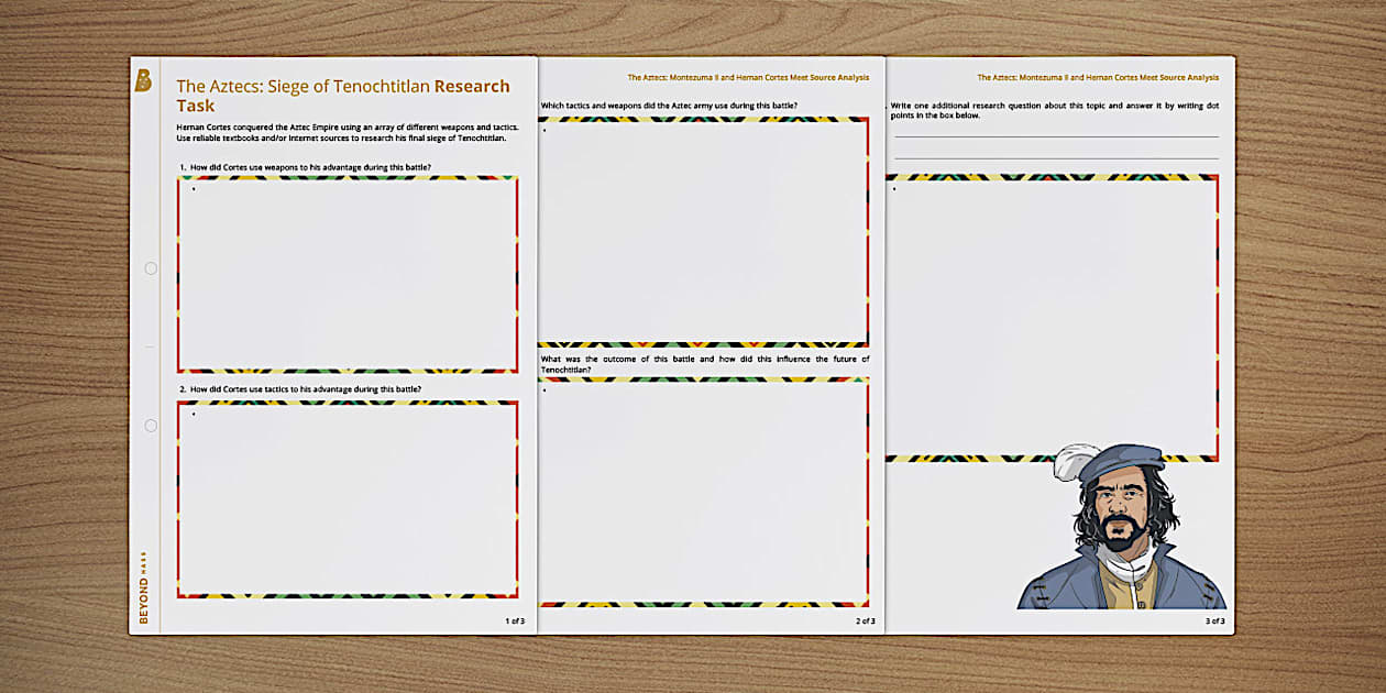 The Aztecs: Siege of Tenochtitlan Research Task - Twinkl