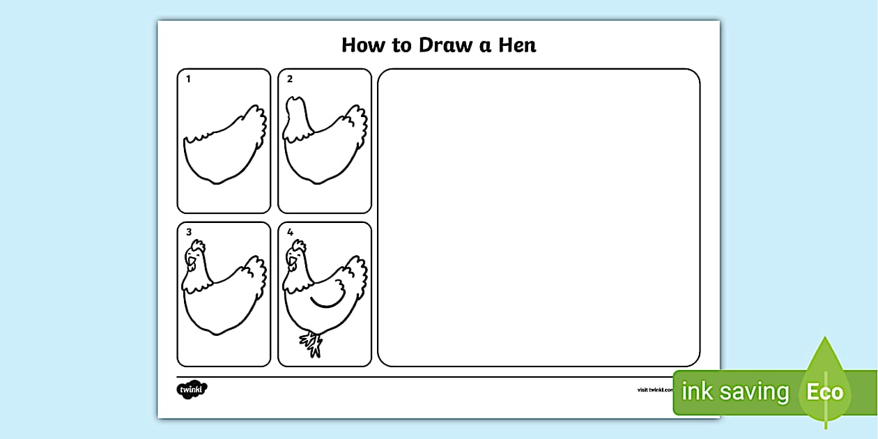 How to Draw a Hen | Step by Step | Twinkl | KS1 | Drawing