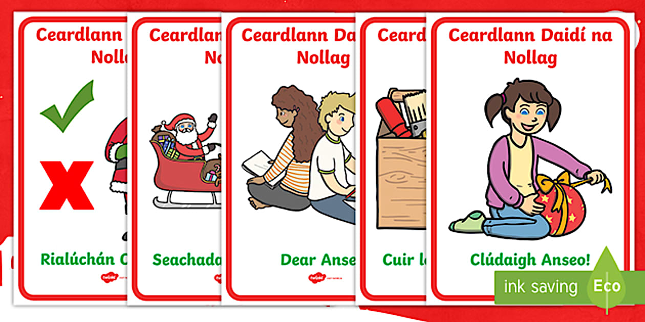 Christmas Aistear Role Play Display Posters Gaeilge - Twinkl
