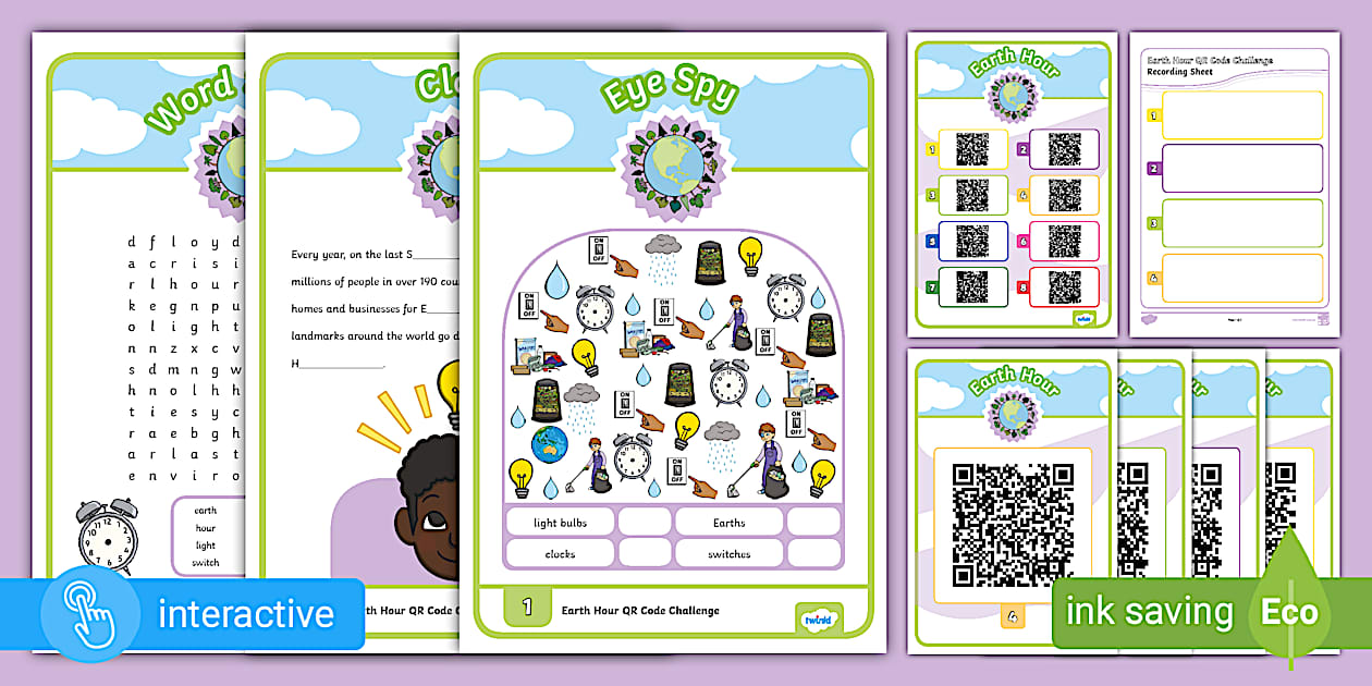 Earth Hour QR Code Challenge (teacher made) - Twinkl