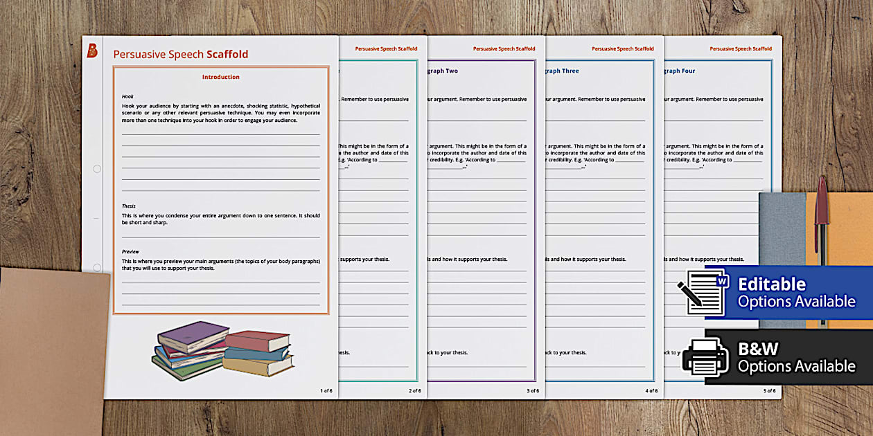 Persuasive Speech Scaffold for English Students - Twinkl