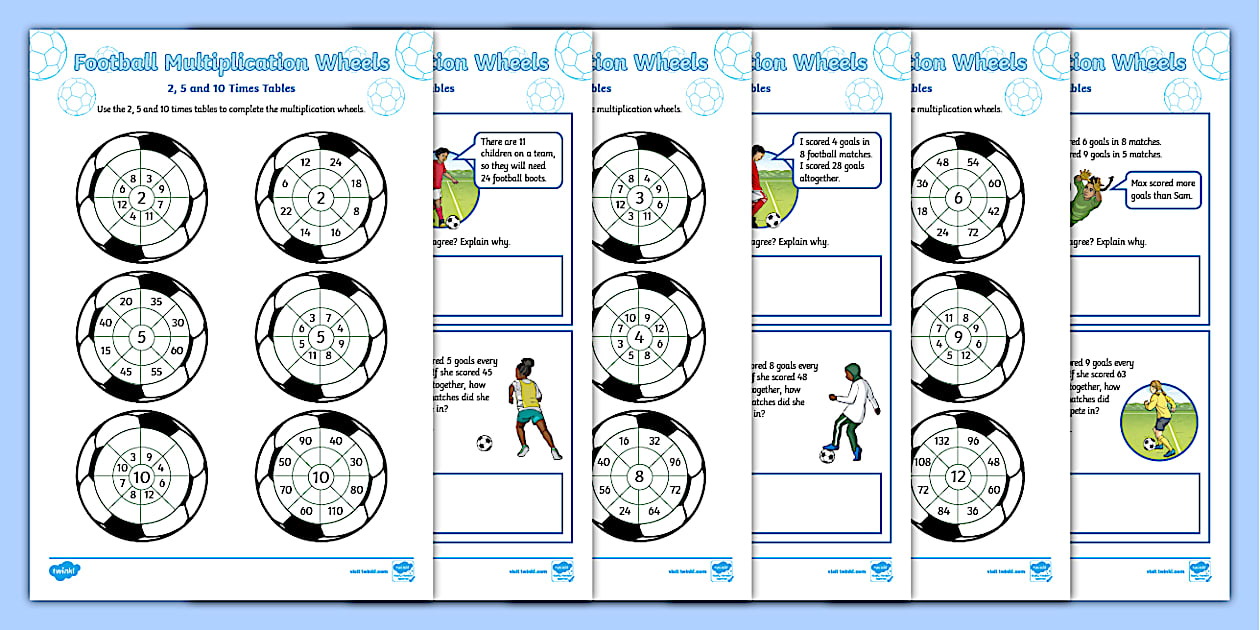 👉 KS2 Football Multiplication Wheels (teacher made)