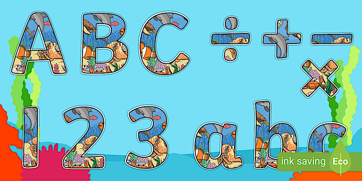 Alphabet Ocean Letters | Ocean-themed Decor | Twinkl