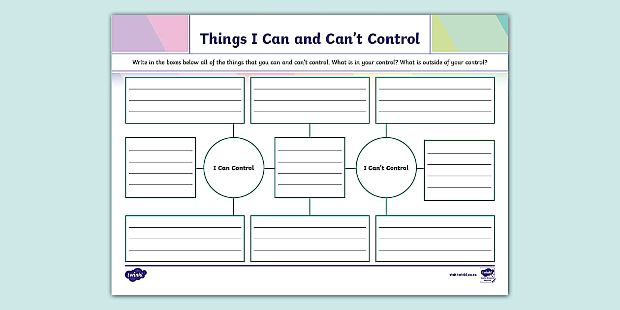 Things I Can and Can't Control Mind Map (teacher made)