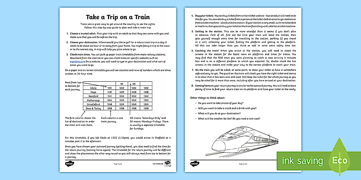 Take a Trip on a Train Outdoor Activity (teacher made)
