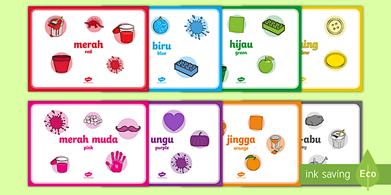 SA Colours Picture Display Posters Indonesian (teacher made)