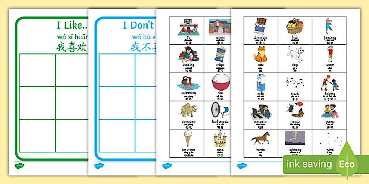 'Likes' 'Dislikes' sorting English/Mandarin Chinese/Pinyin