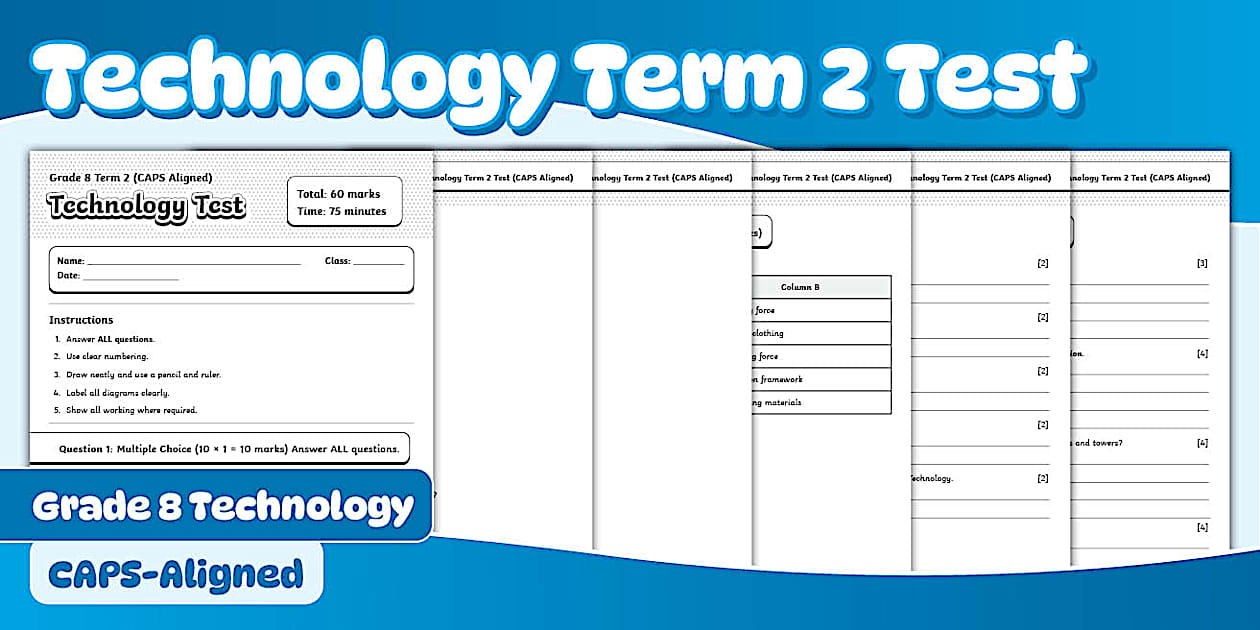 Grade 8 Technology Term 2 Test (CAPS Aligned)