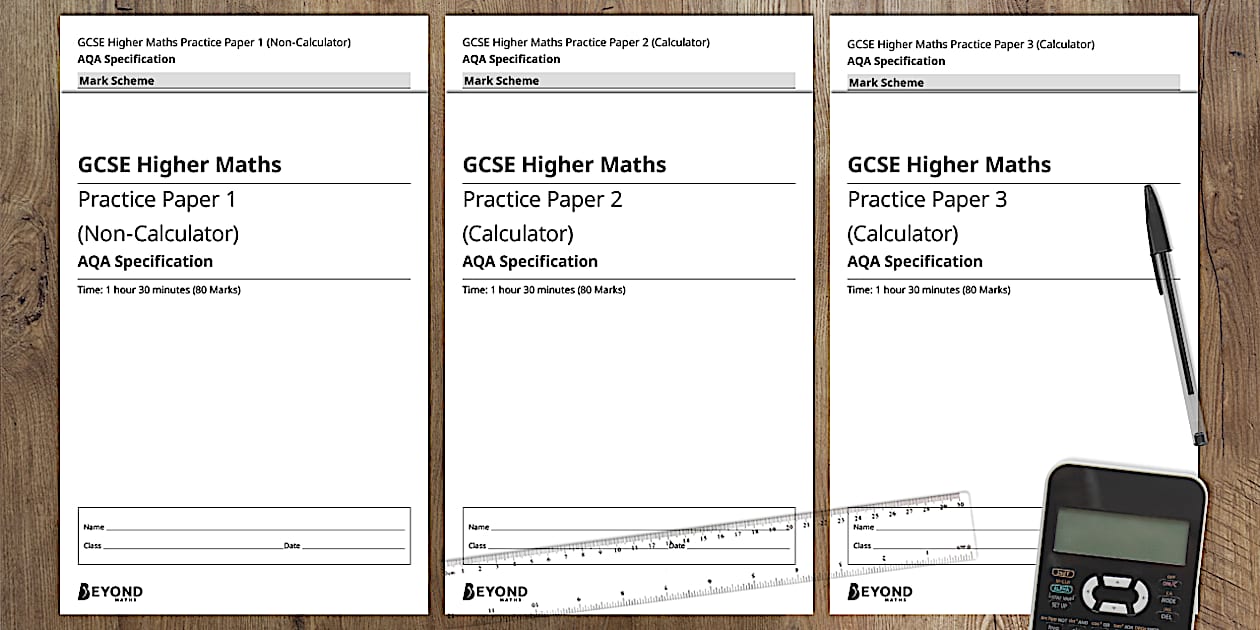 AQA Maths Past Papers | GCSE Higher Specimen Papers 1, 2 & 3