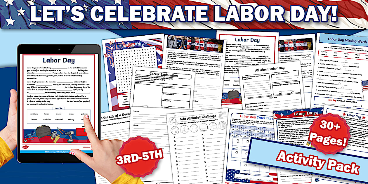 Let's Celebrate Labor Day! Activity Pack for 3rd-5th Grade