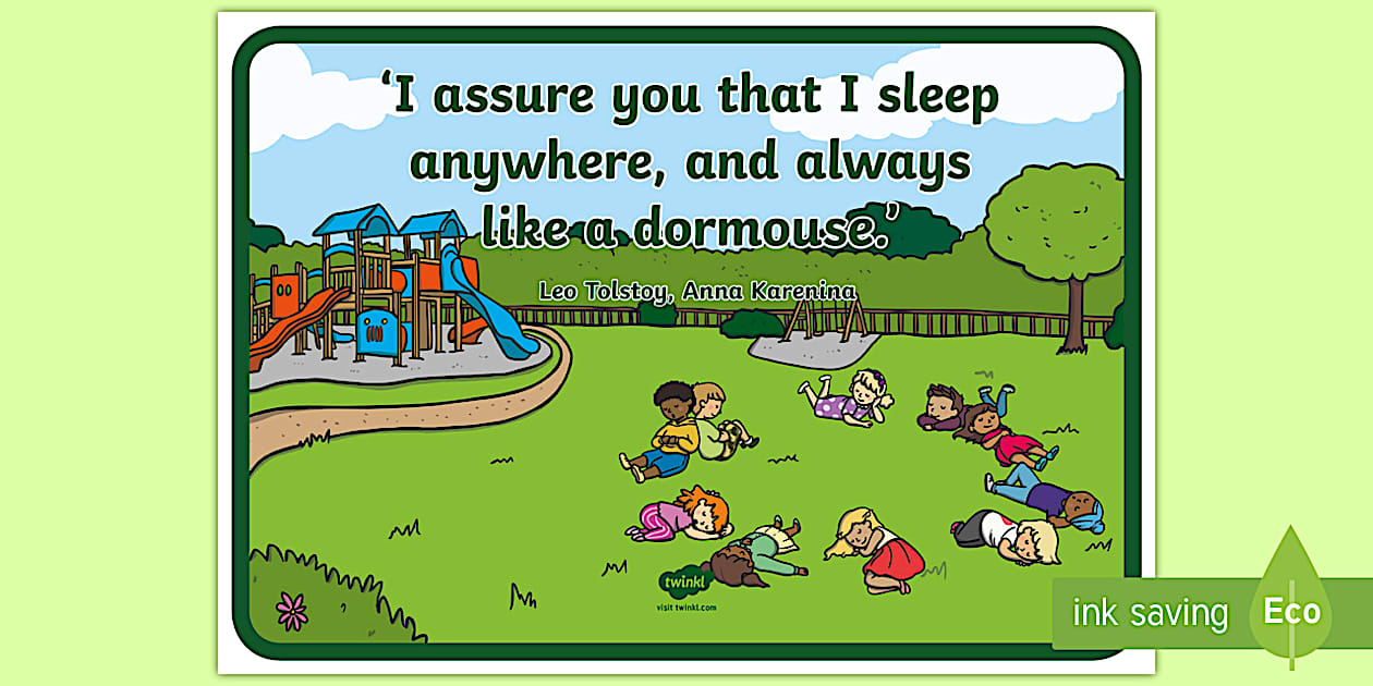 ‘I assure you that I sleep...’ Literary Quote Bedtime Nursery Poster