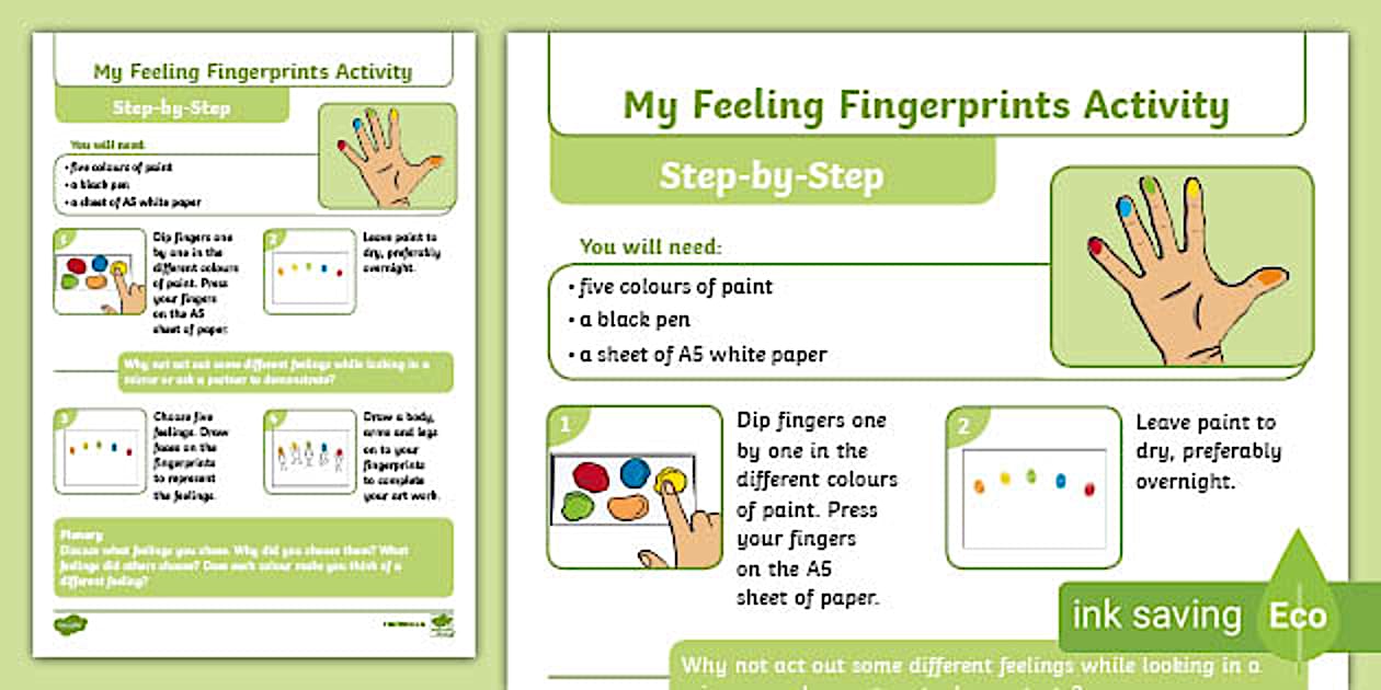 My Feeling Fingerprints Activity (Teacher-Made) - Twinkl