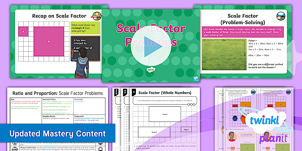Year 6 Calculating Scale Factor Maths Lesson Pack - Twinkl