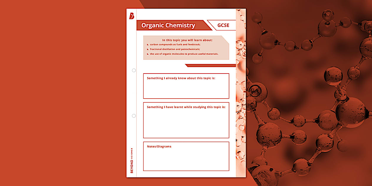 GCSE Organic Chemistry Topic Title Page (teacher made)