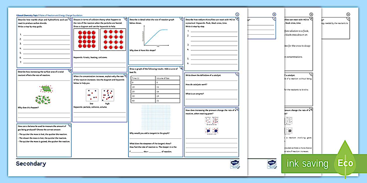 Edexcel Chemistry GCSE Topic 7: Rates of Reaction and Energy Change ...