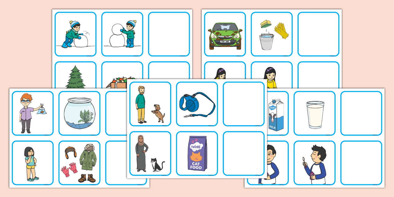 Three Step Sequencing Cards What Happens Next (teacher made)