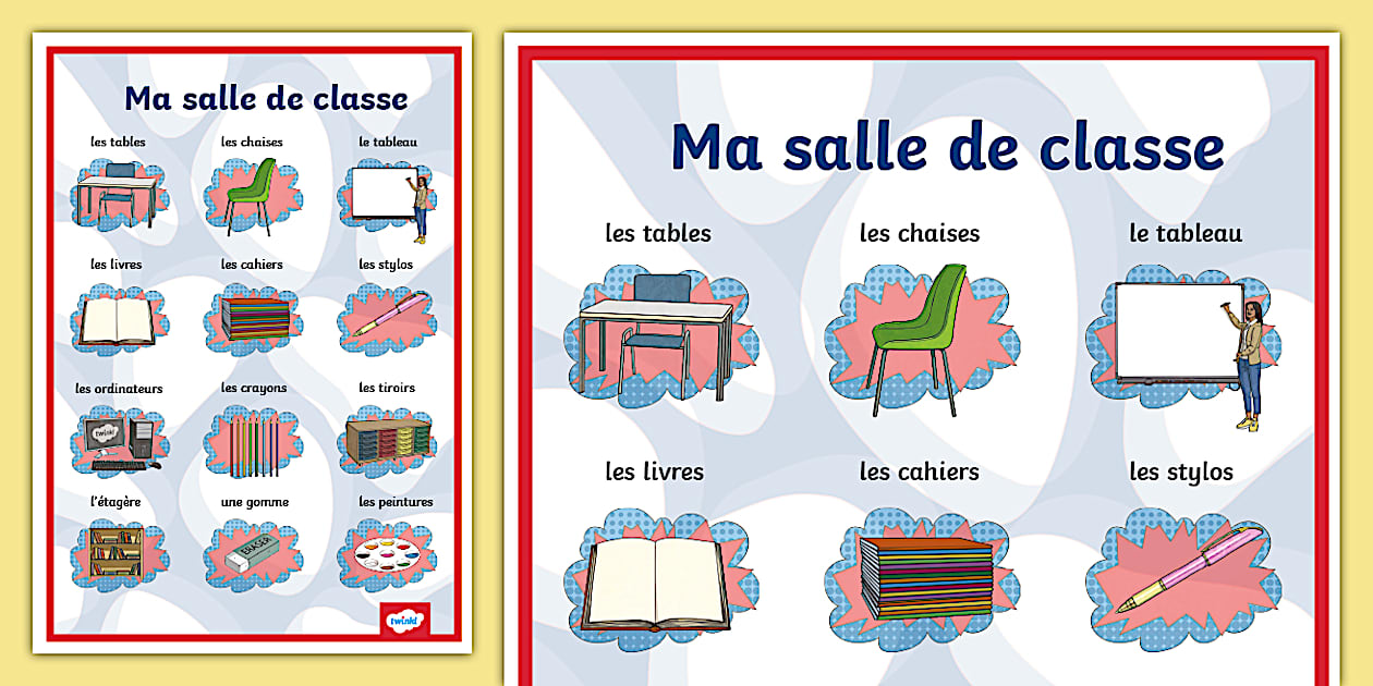 Classroom Items in French Display Poster (Teacher-Made)