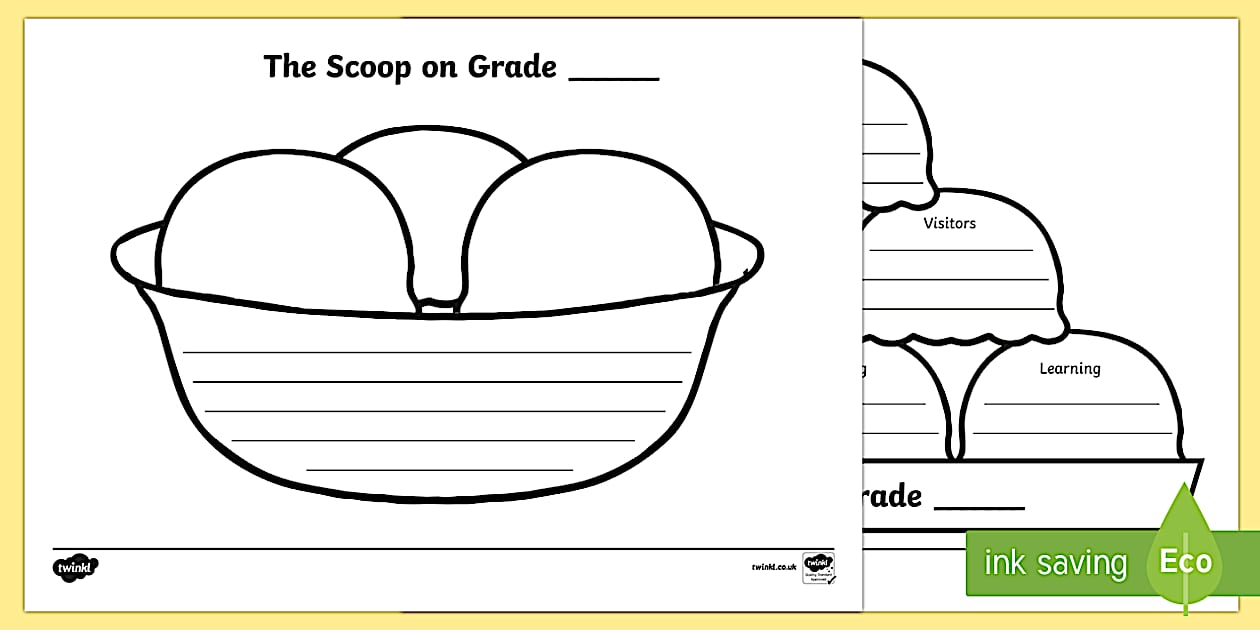 Ice Cream Scoop End of Year Worksheet / Worksheets - Twinkl