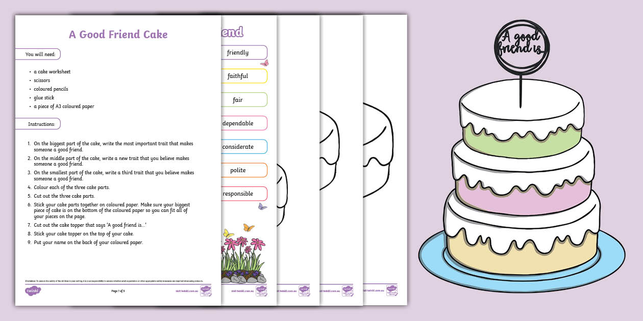 A Good Friend Cake Activity