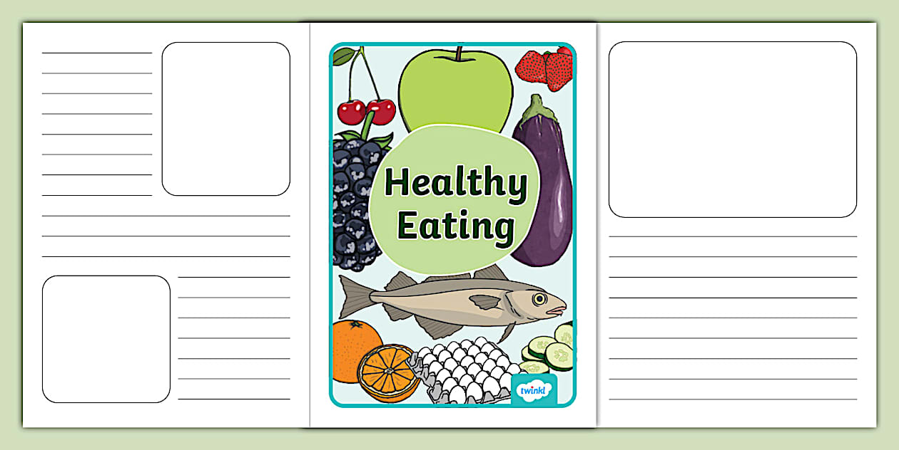 Healthy Eating Book Writing Frame (teacher made) - Twinkl