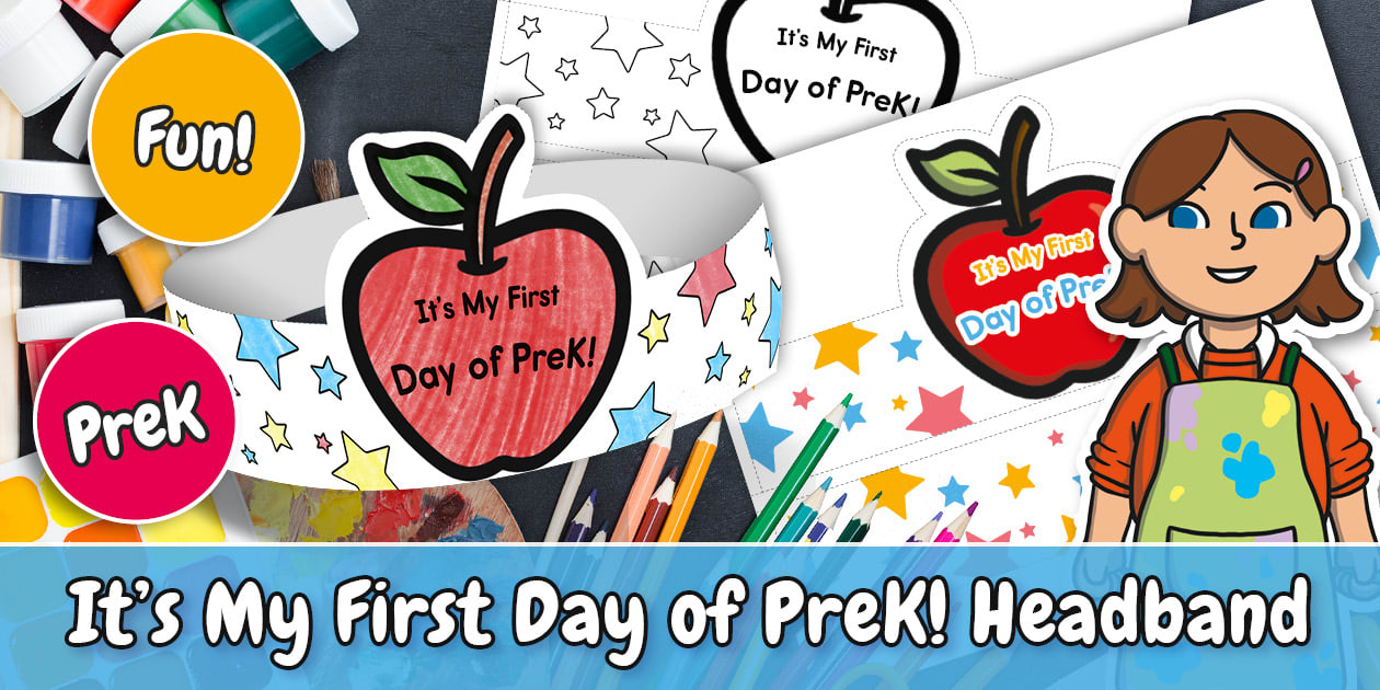 It’s My First Day of PreK! Headband (professor feito)