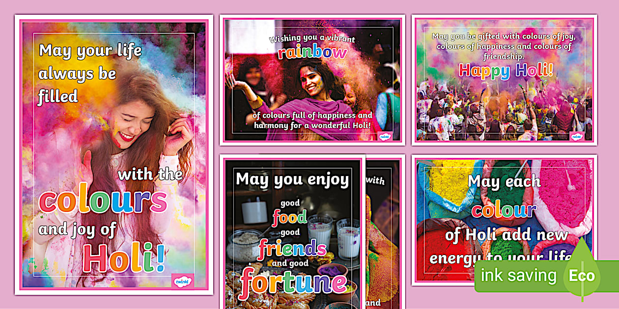 KS2 Happy Holi Greeting Posters (teacher made) - Twinkl