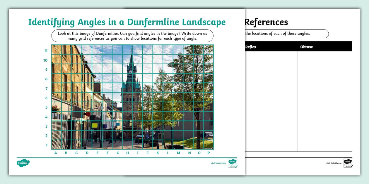 Identifying Angles in a Dunfermline Landscape Activity Sheet