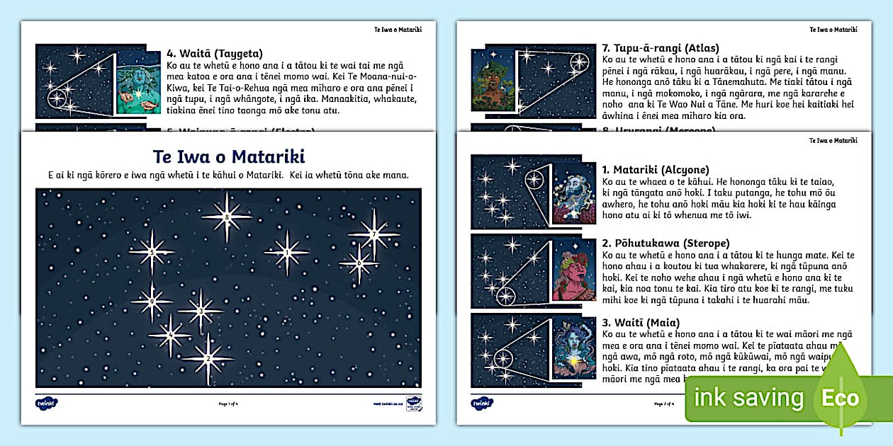 Te Iwa o Matariki - He Kōrero Whakamārama (teacher made)