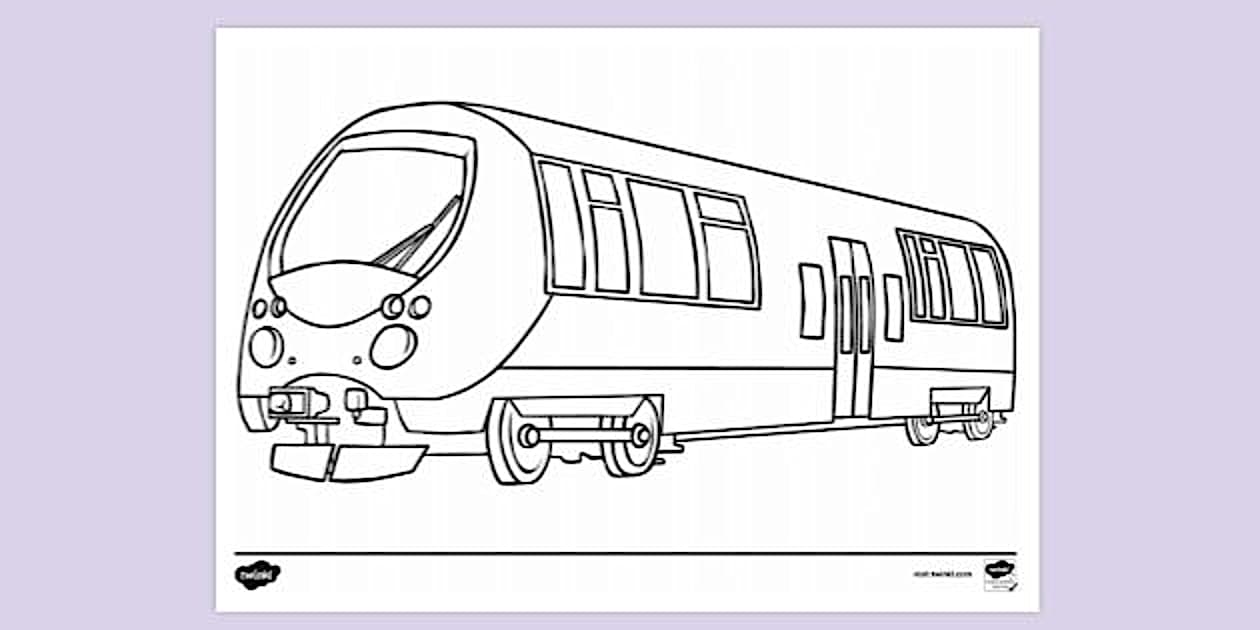 Carriage Train Colouring Sheet