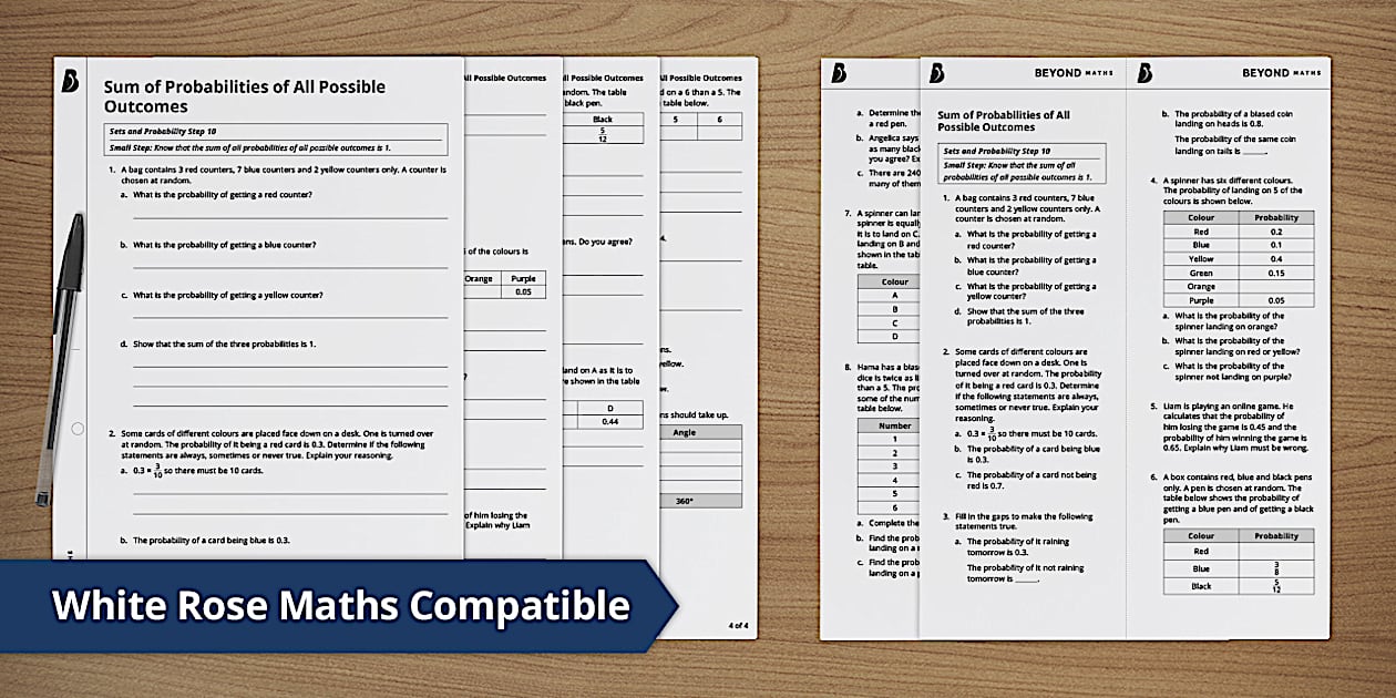 👉 Sum of Probabilities (teacher made) - Twinkl