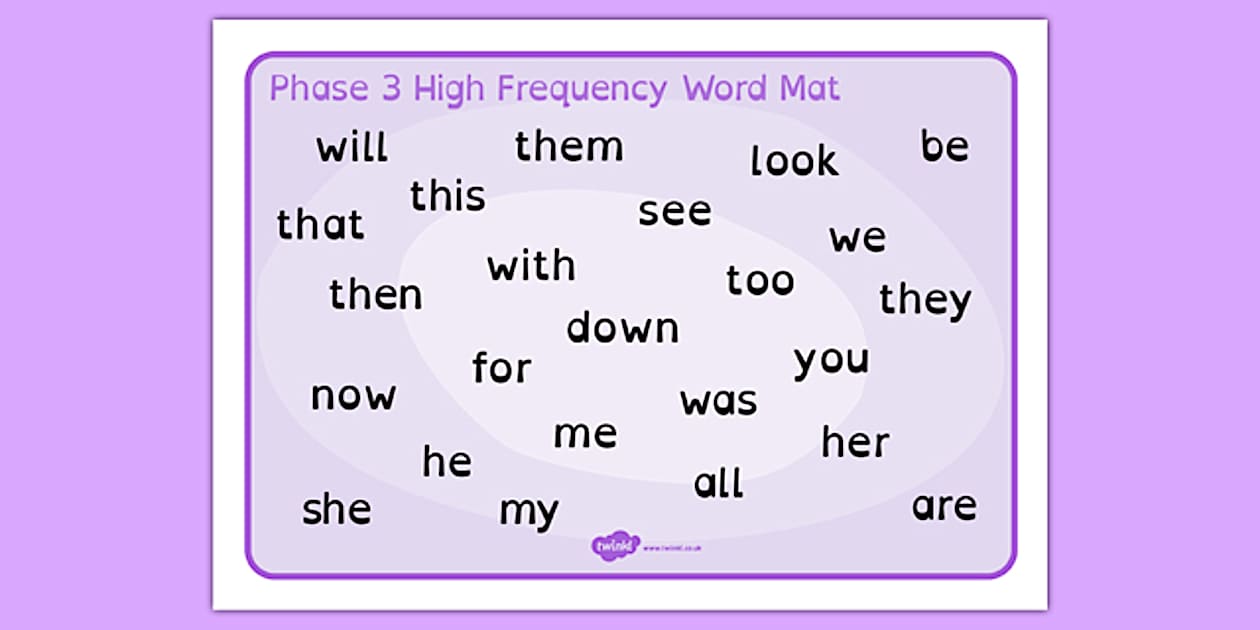 Phase 3 High Frequency Word Mat Dyslexia (teacher made)